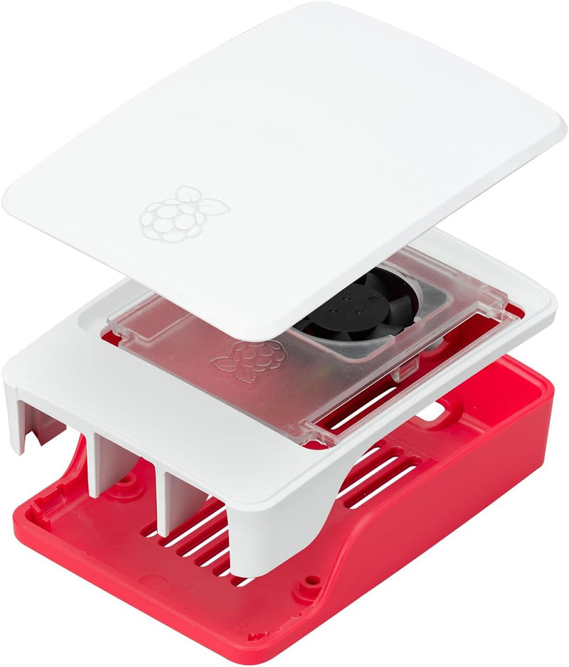 Official Raspberry Pi 5 Red White Case Active Cooling PWM Fan Protecti