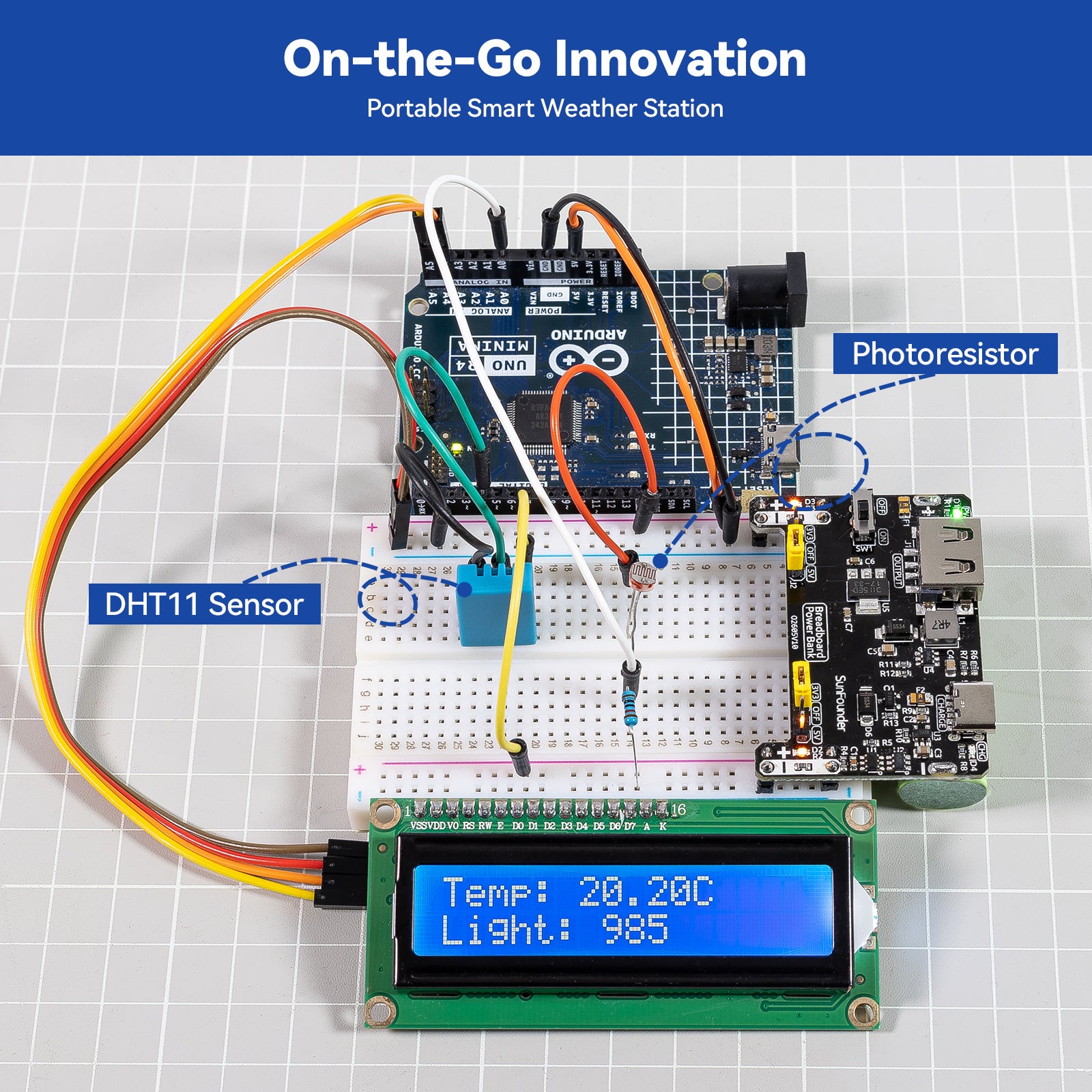Sunfounder Breadvolt Breadboard Power Supply Module Built In