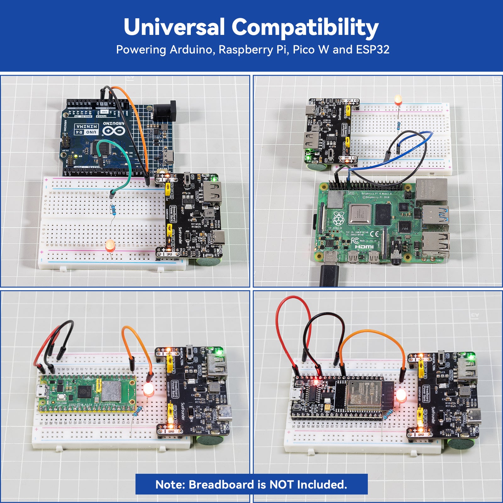 Sunfounder Breadvolt Breadboard Power Supply Module Built In