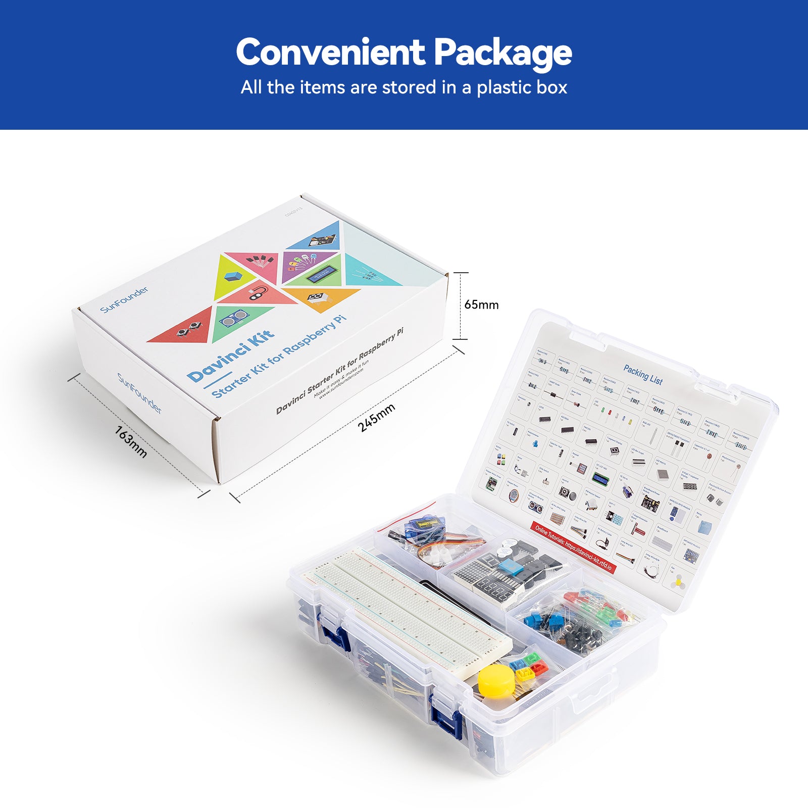 SunFounder Da Vinci Starter Kit for Raspberry Pi 5 4B 3B B+ 400, Zero 2 ...