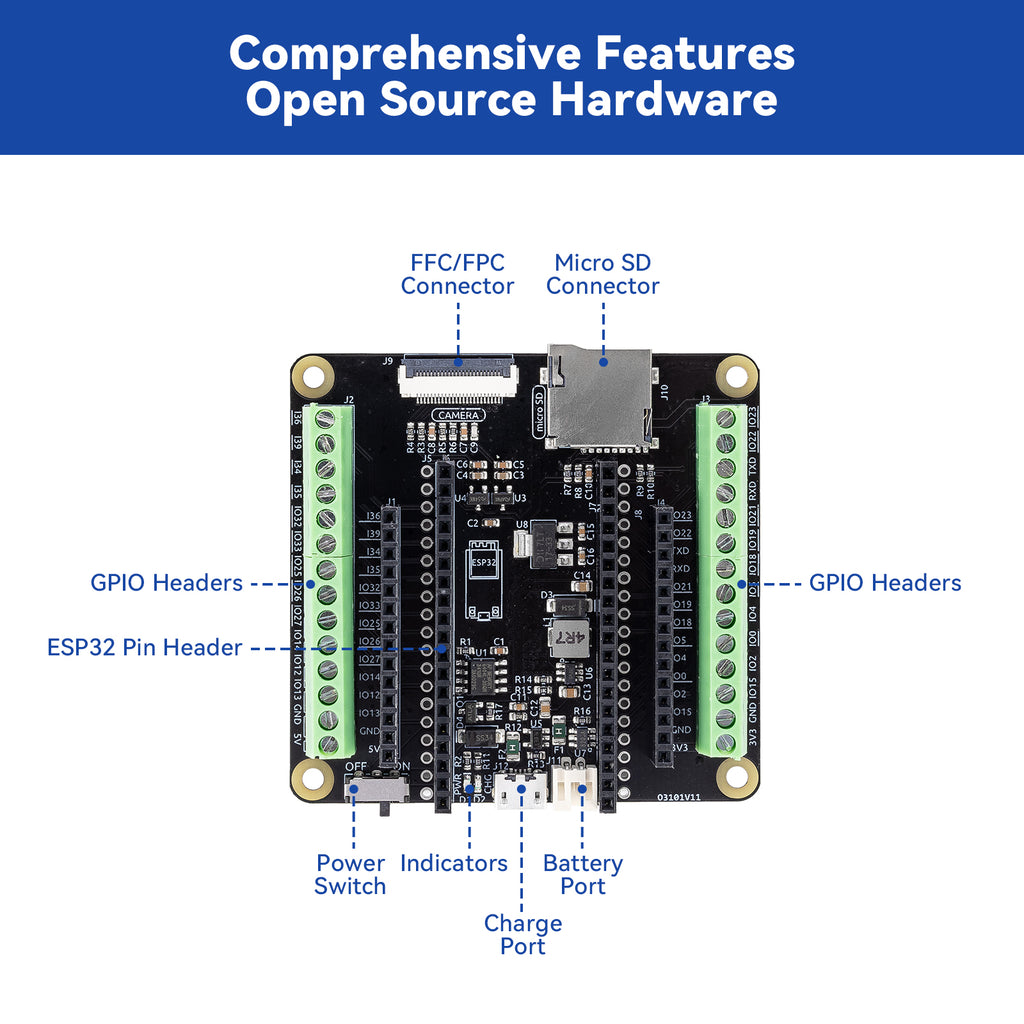 SunFounder ESP32 Camera Pro Kit with ESP32 WROOM 32E Module Enhanced B