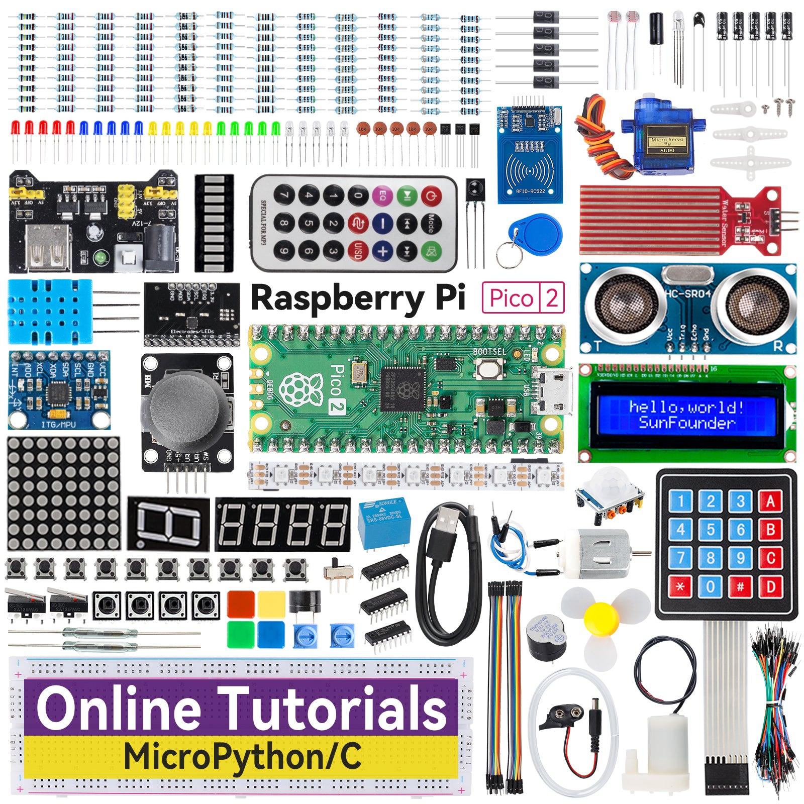 Sunfounder Raspberry Pi Pico 2 Newton Lab Starter Kit Rp2350 Dual Core