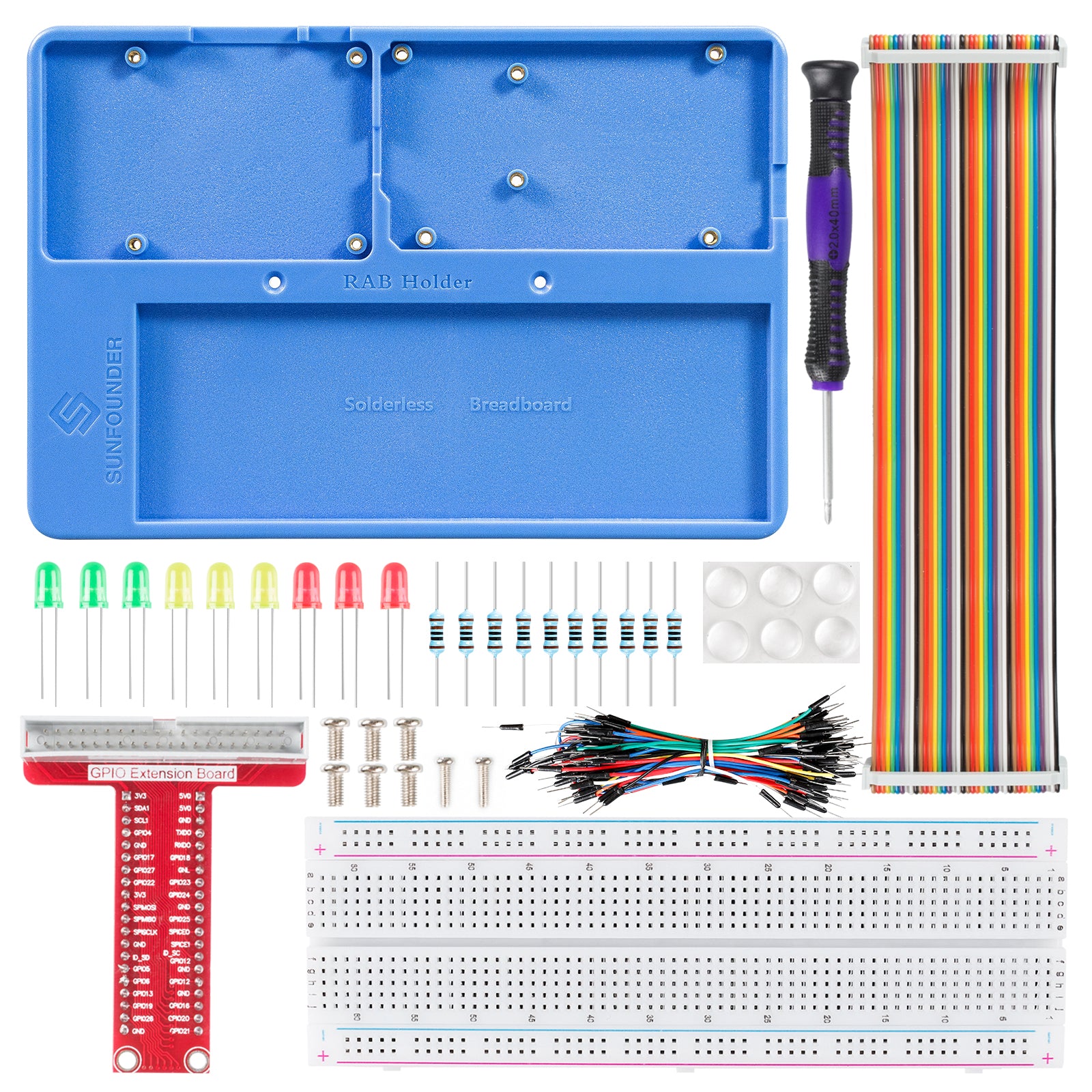 SunFounder RAB Holder Breadboard Kit for Raspberry Pi 5/4, Arduino Uno ...