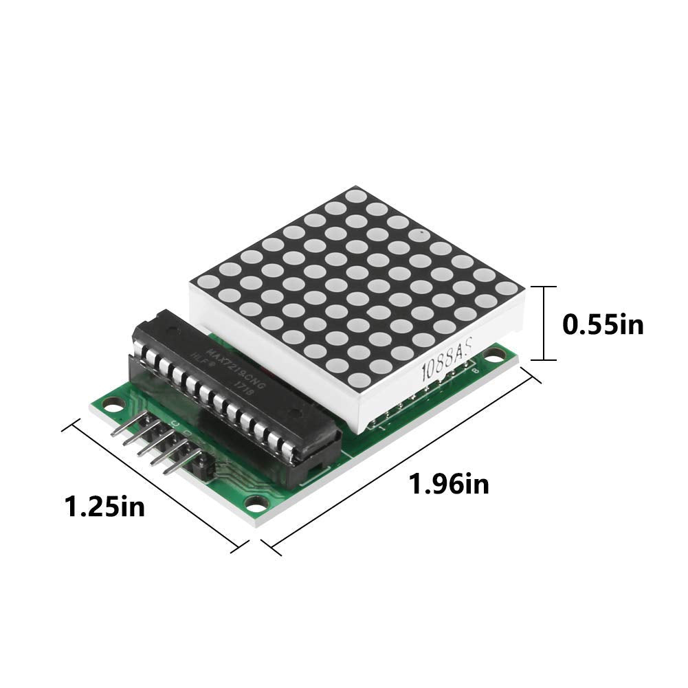 4pcs MAX7219 Dot Matrix Display Module Single-Chip Control LED Module ...