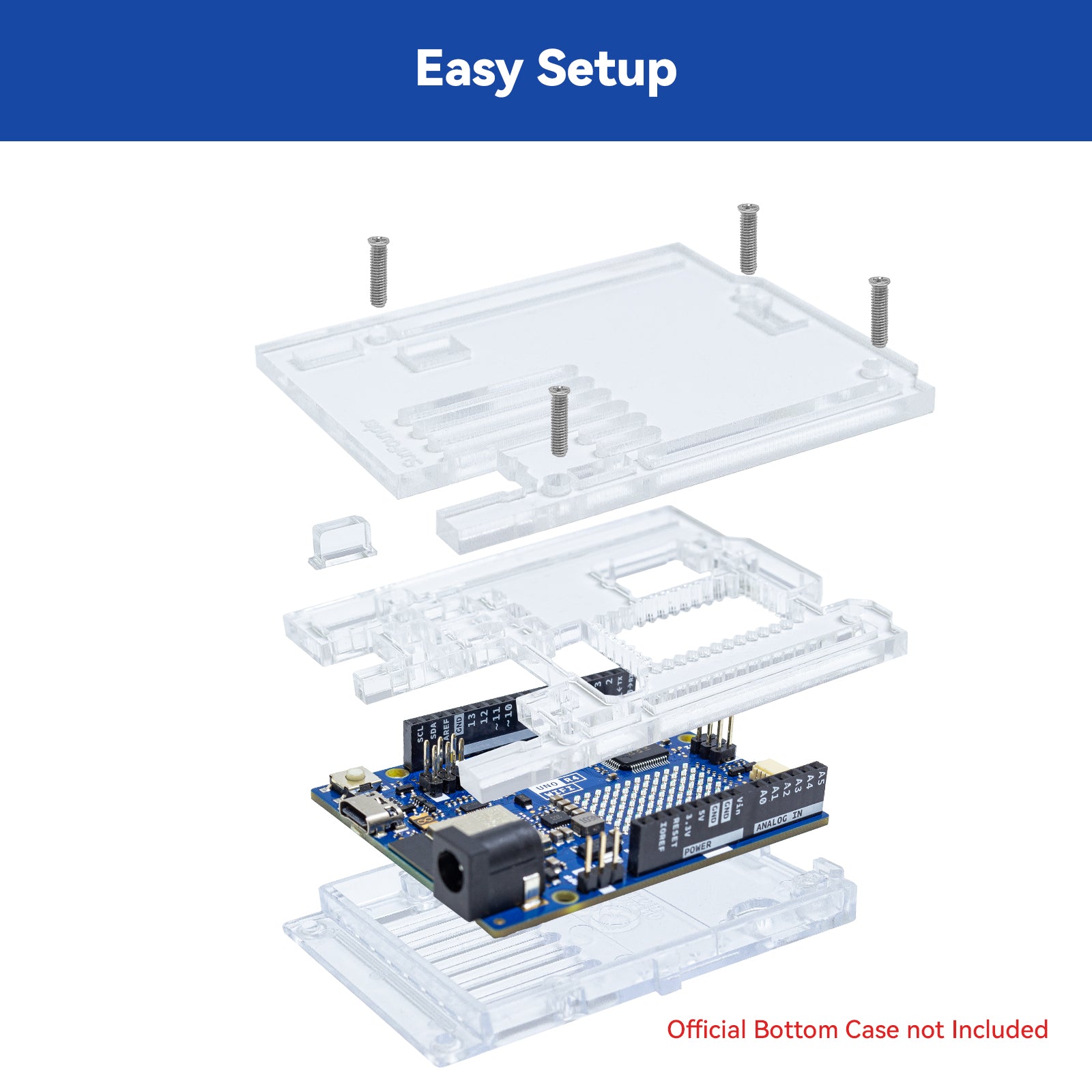 SunFounder Transparent Acrylic Case Compatible with Arduino UNO R4 WiF