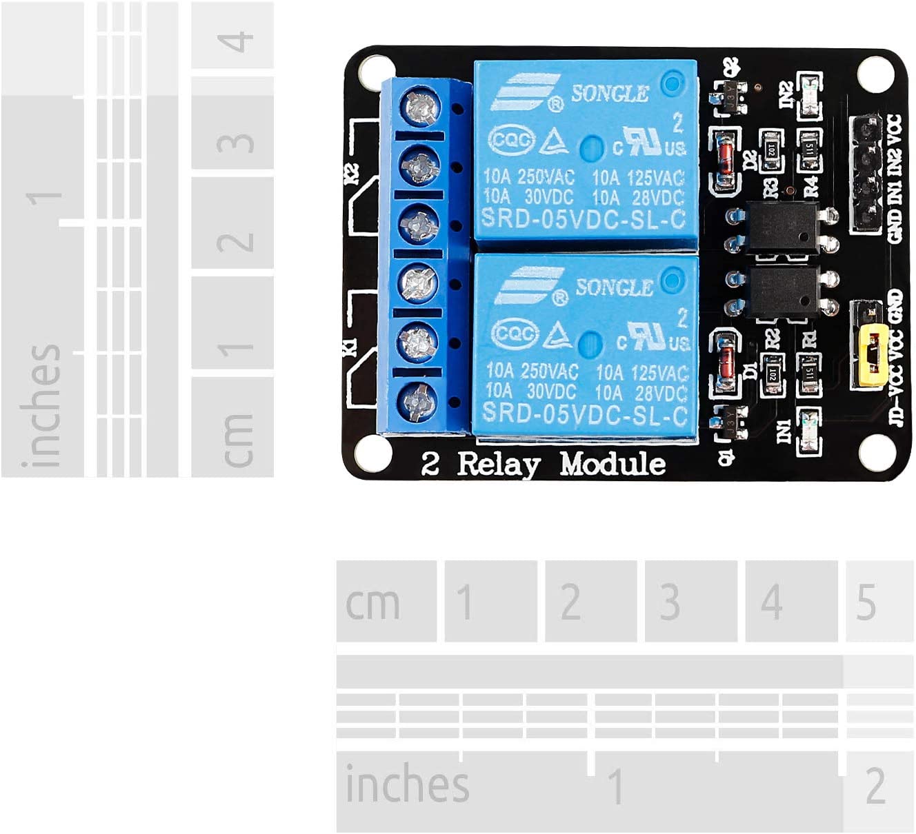 2 Channel DC 5V Relay Module-Low Level Trigger | SunFounder