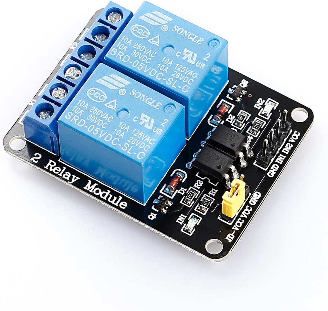 2 Channel DC 5V Relay Module-Low Level Trigger | SunFounder
