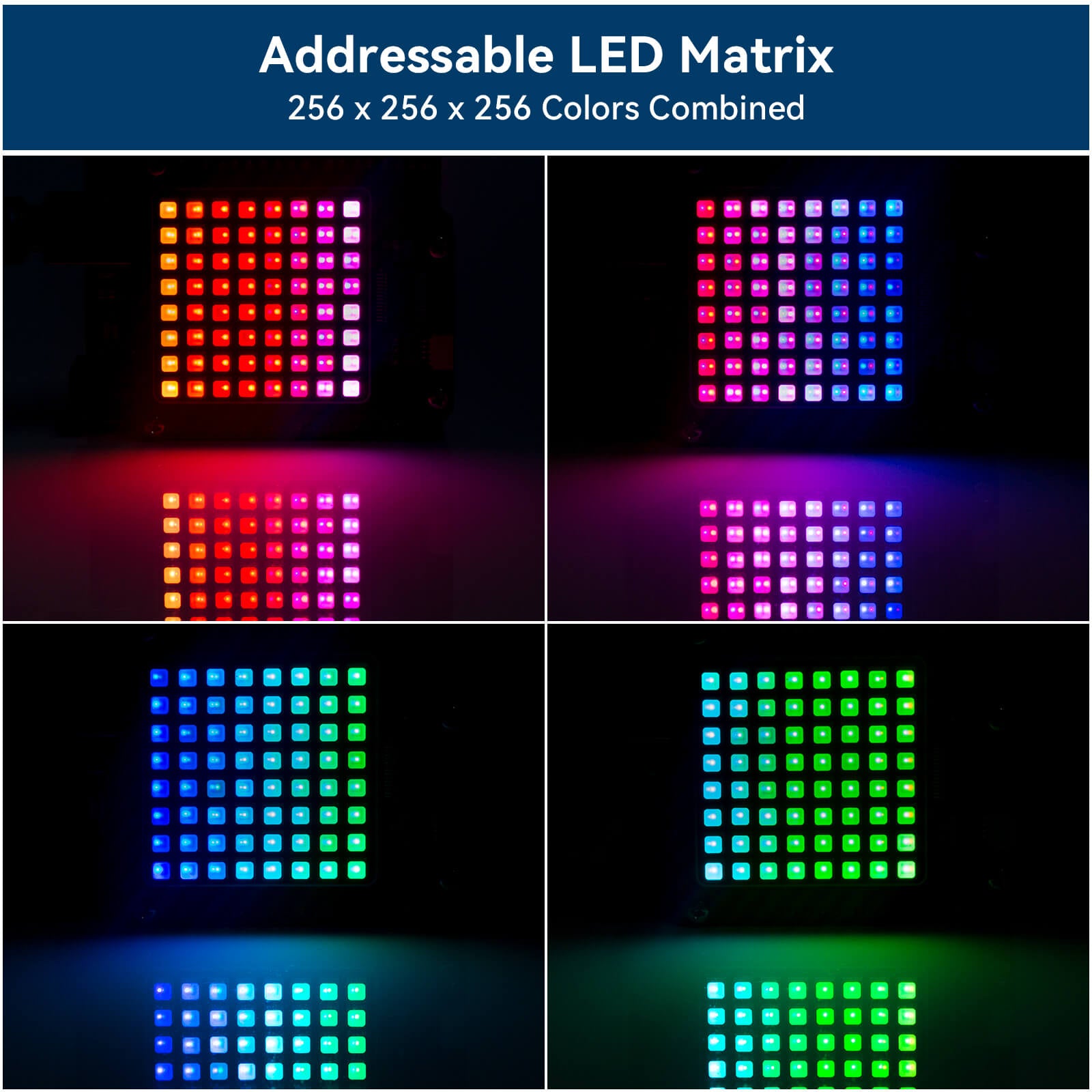 RGB 8x8 64 LED Matrix Panel Compatible with Arduino Individually ...