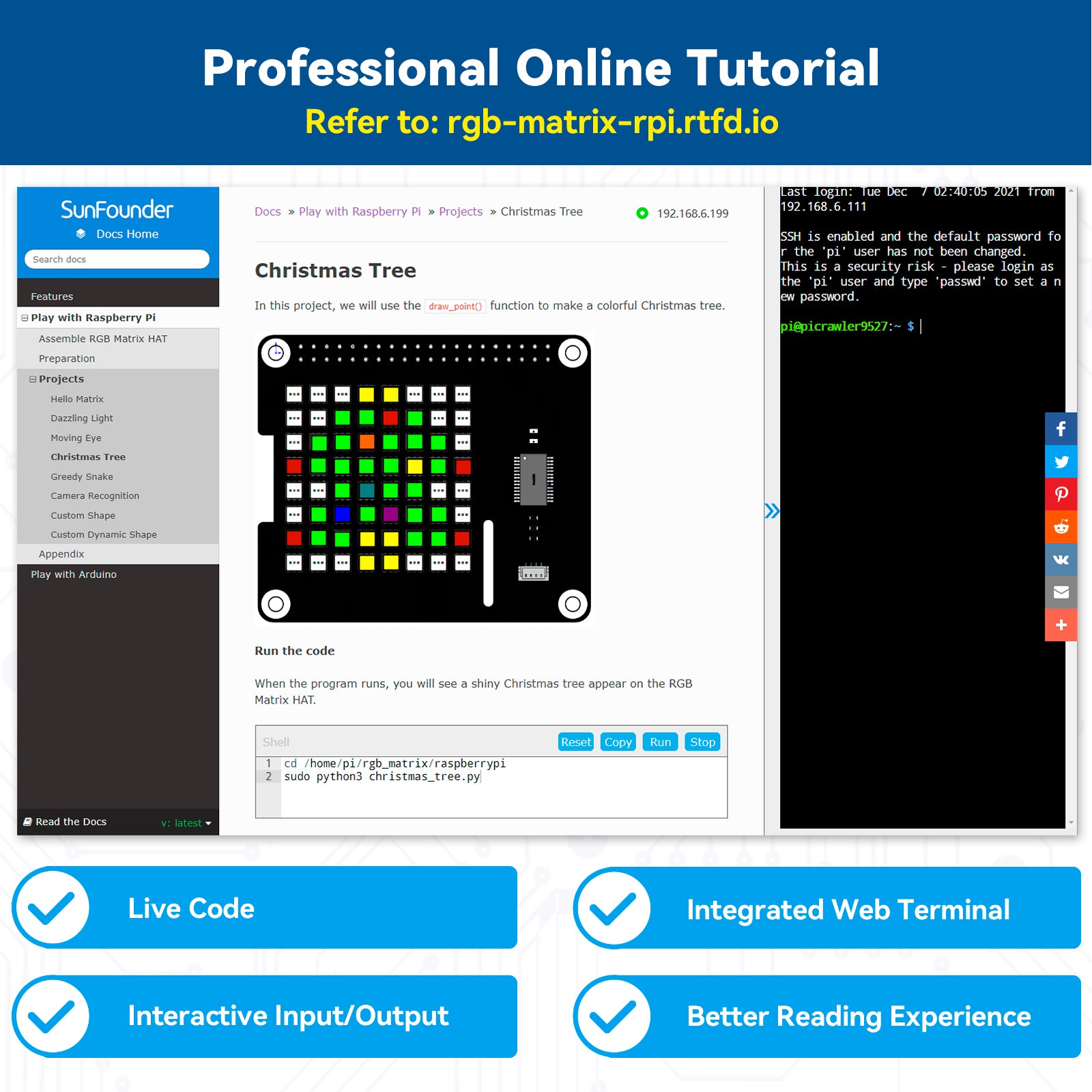 8x8 64 Pixels RGB Dot Matrix LED Panel Individually Addressable for ...