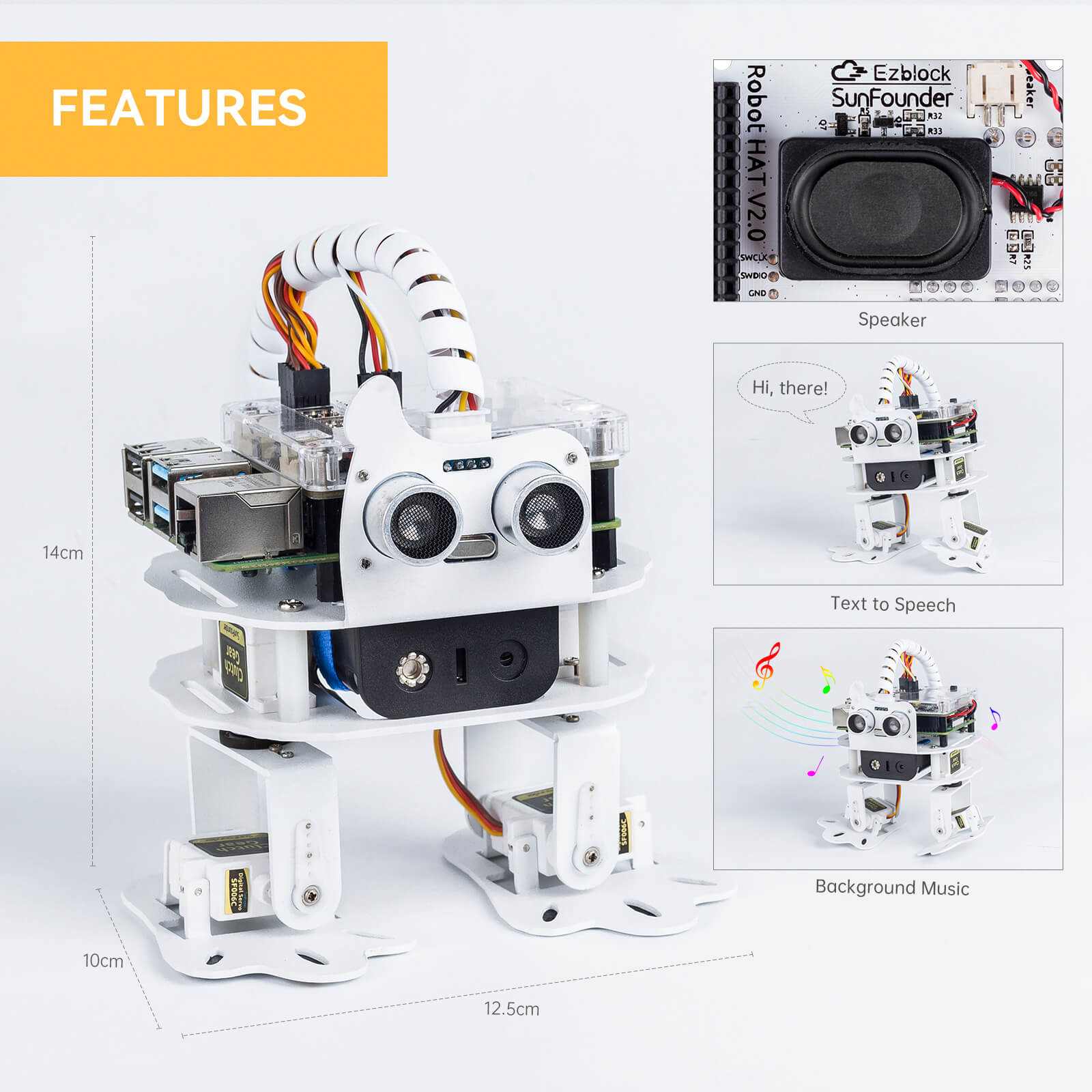 Raspberry Pi Robot Kit - PiSloth for Raspberry Pi 4B/3B+/3B/Zero 2W ...