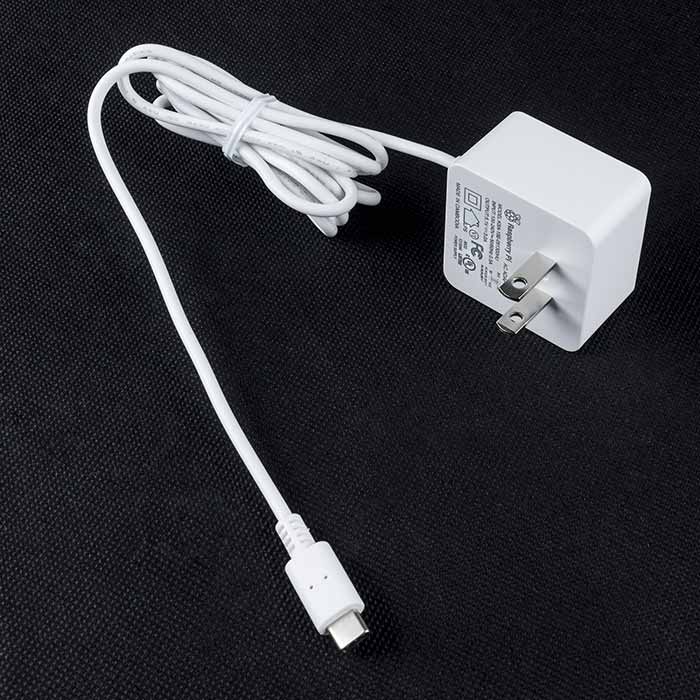 Wall Adapter Power Supply for Raspberry Pi 4/3B+/3B - 5.1VDC, 3.0A, 15